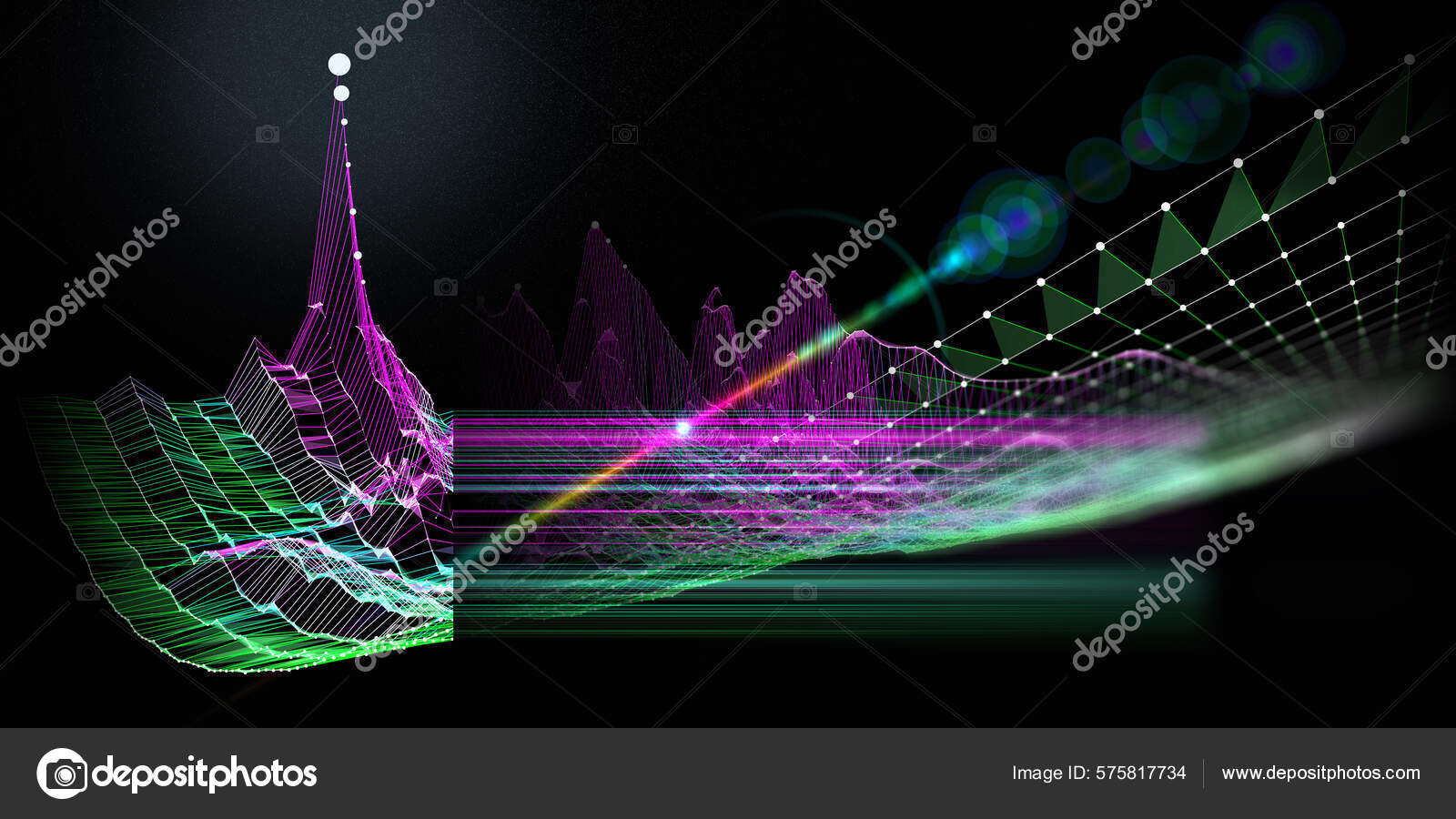 Abstract Technology Background Bending Color Grid Blurred Lines Visual ...