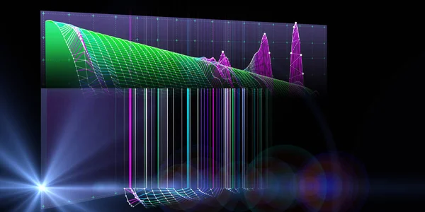 Abstract Hexagon Grid Background Blurred Lines Data Defocus Artificial Intelligence — Stock ...