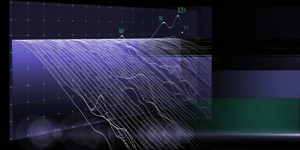 Abstract background with white grid data. Big Data. Visual presentation of analytics wireframe ...