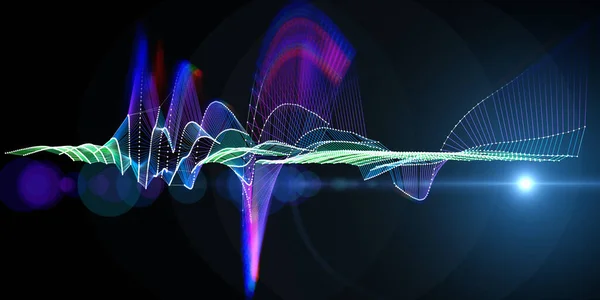 Abstract background with white grid data and spot. Visual presentation ...