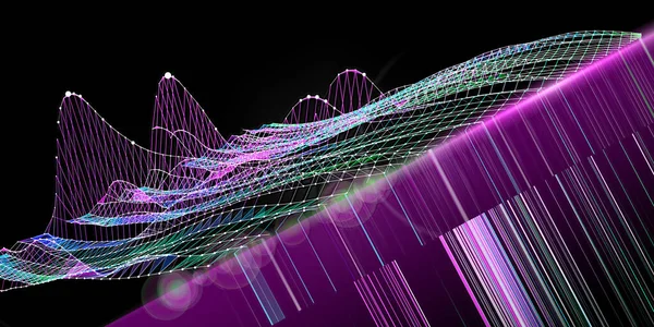 Abstract background with board virtual graph grid and blurred lines ...