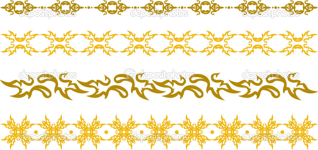 Borde floral de oro vector, gráfico vectorial © panambapro imagen #19840391