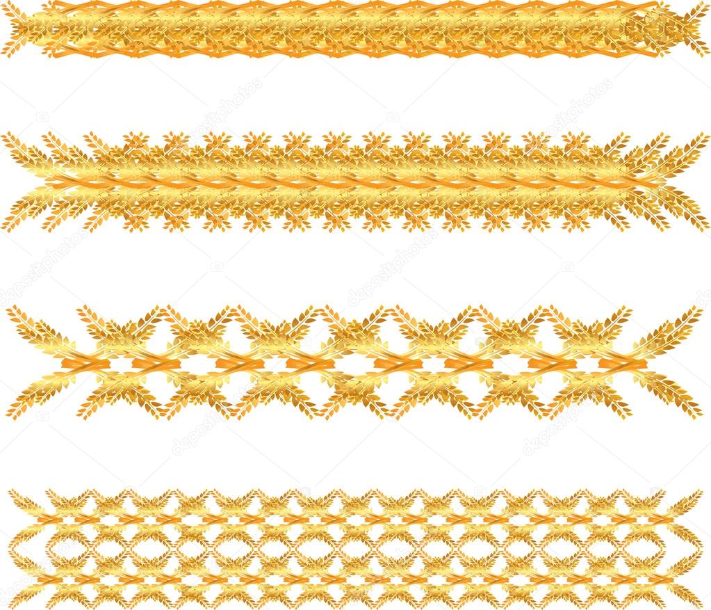 Bordes florales dorados — Archivo Imágenes Vectoriales #27380361