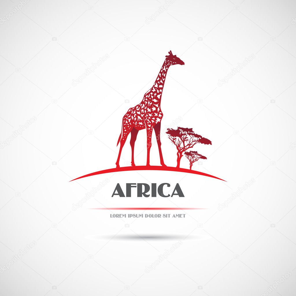Label with a picture of a giraffe. Vector. Stock Vector by ©osipovev ...
