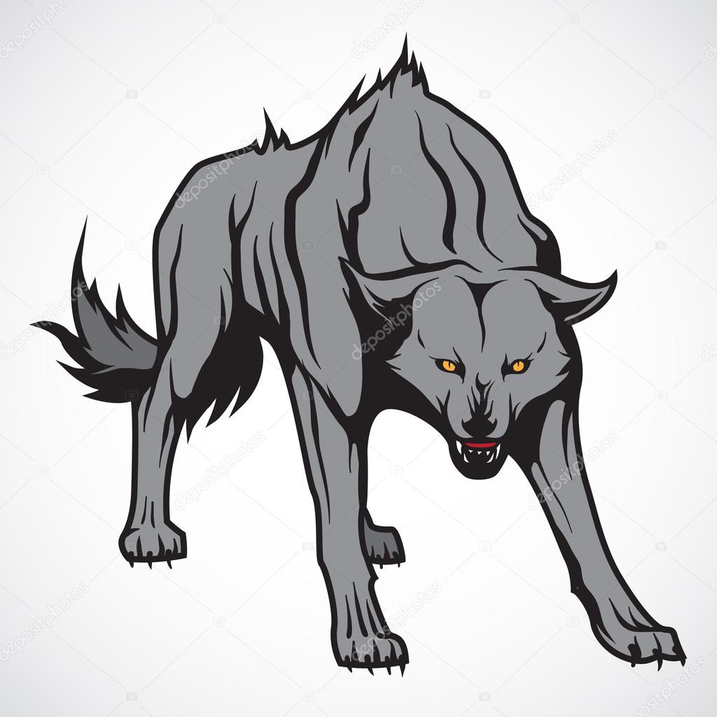 Vector image of the evil wolf. Stock Vector Image by ©osipovev #51049591