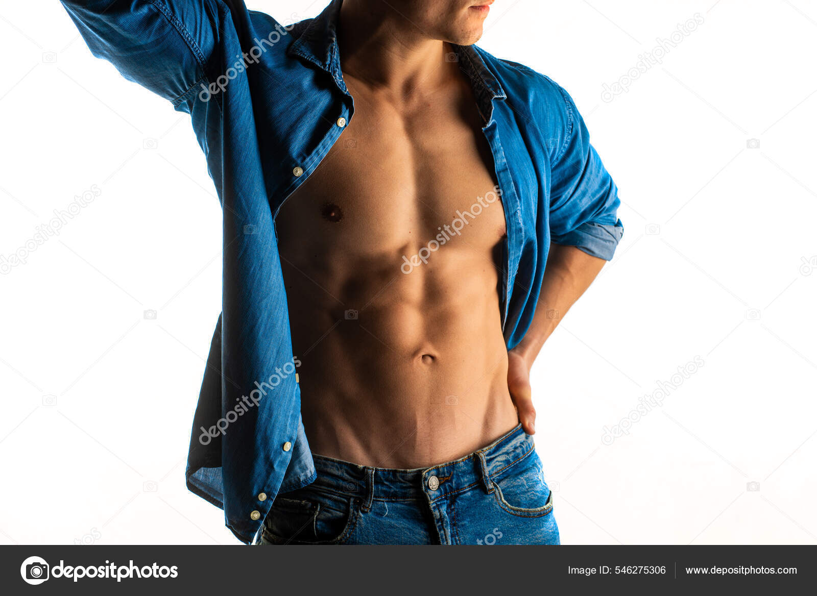 Attractive Handsome Guy Posing His Hands Close — Stock Photo © gorgev ...