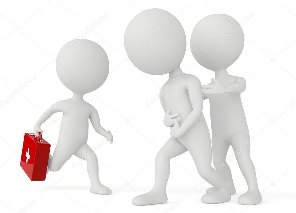3d humanoid character running with a first aid kit Stock Photo by ...