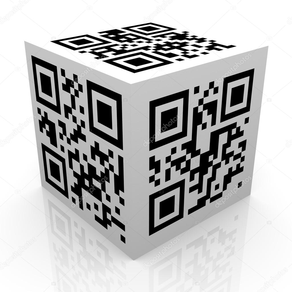 3D qr code kubus ⬇ Stockfoto, rechtenvrije foto door © nasirkhan #16210937