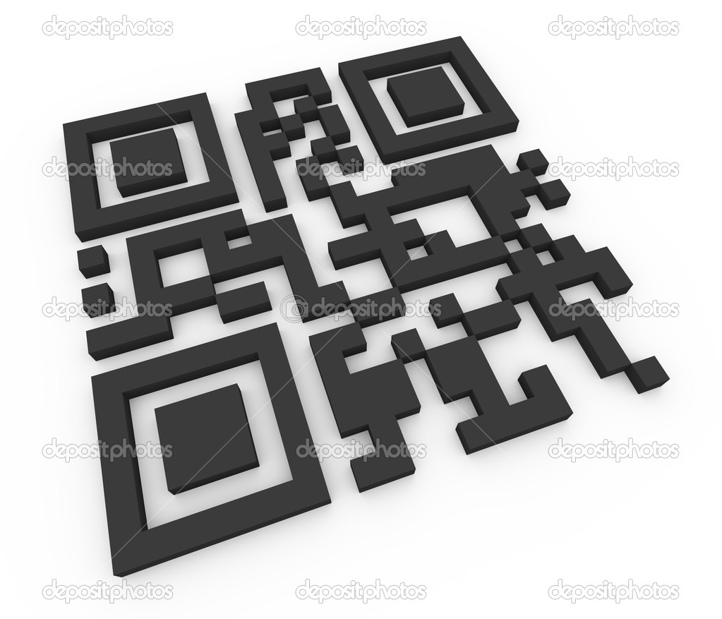 3d qr código (código de barras de matriz ) — Foto de stock © nasirkhan ...