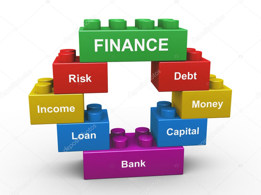 3d finance building blocks — Stock Photo © nasirkhan #19422313