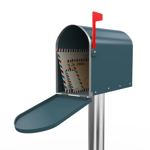 Retro Mail Box And White Envelope Stack Stock Photo by ©albund 51071413
