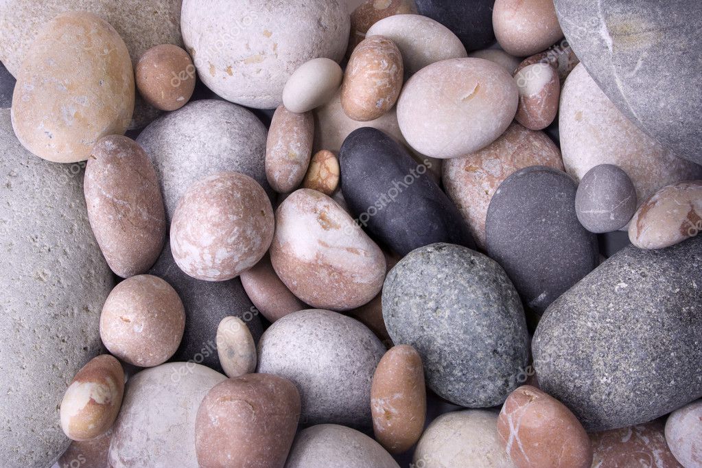 Beach. Pebbles. Sea. Multi-colored pebbles.Background. — Stock Photo ...