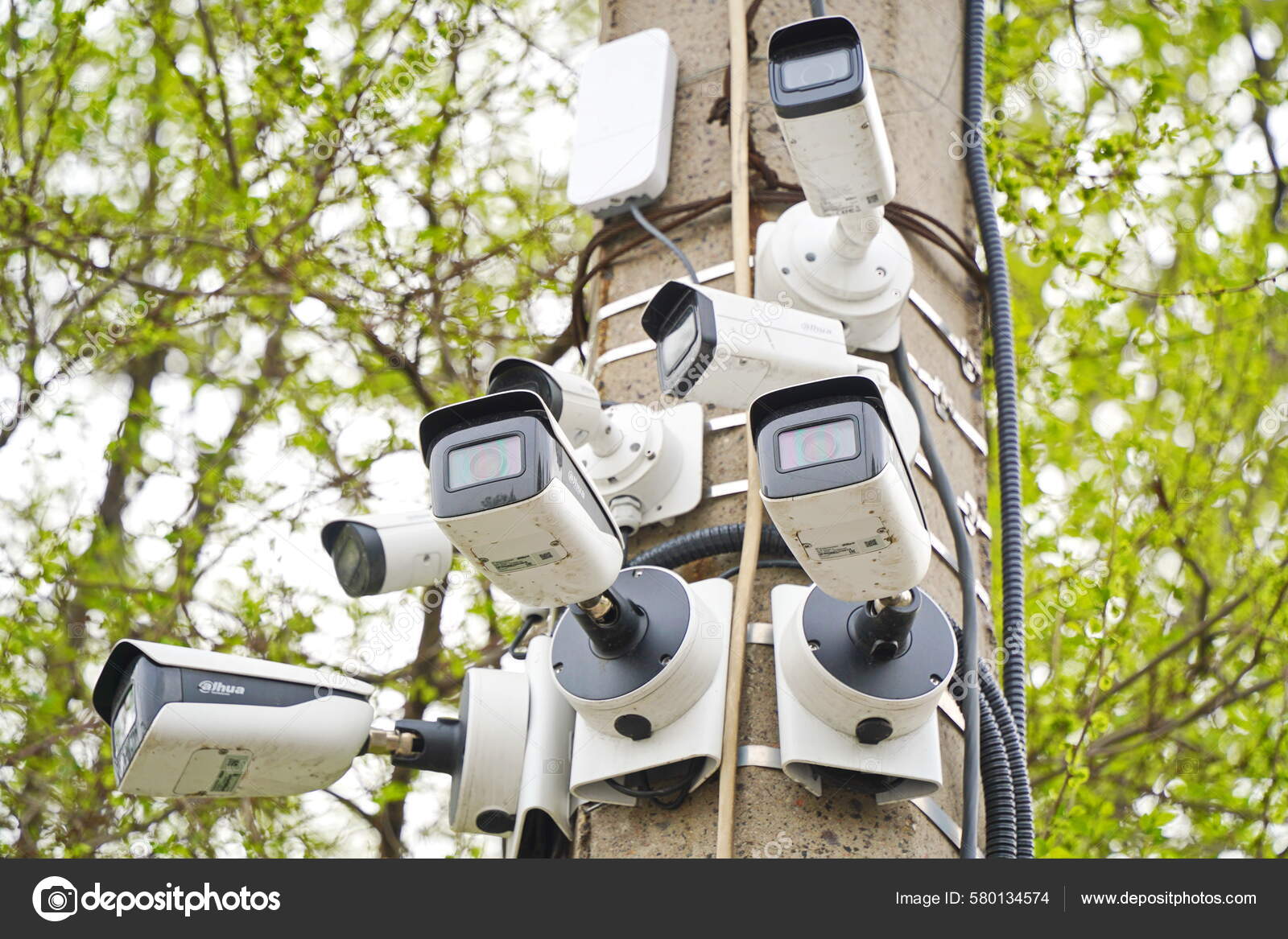 Almaty Kazakhstan 2022 Cctv Cameras Pole Traffic Intersection – Stock ...