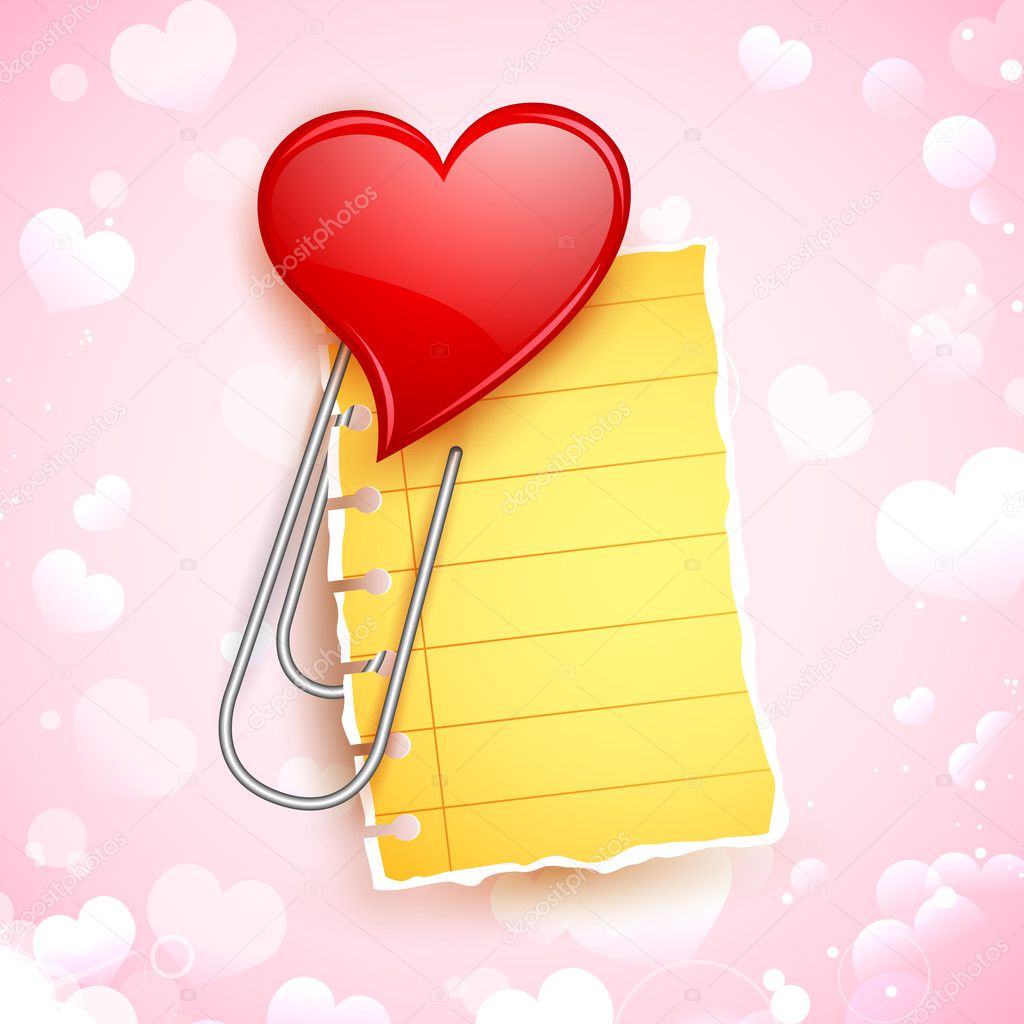 Heart Shape Paper Clip Stock Vector by ©vectomart 18091921