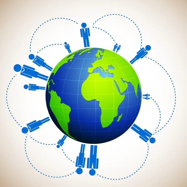 Globe with World Wide Human Network Stock Vector Image by ©vectomart ...