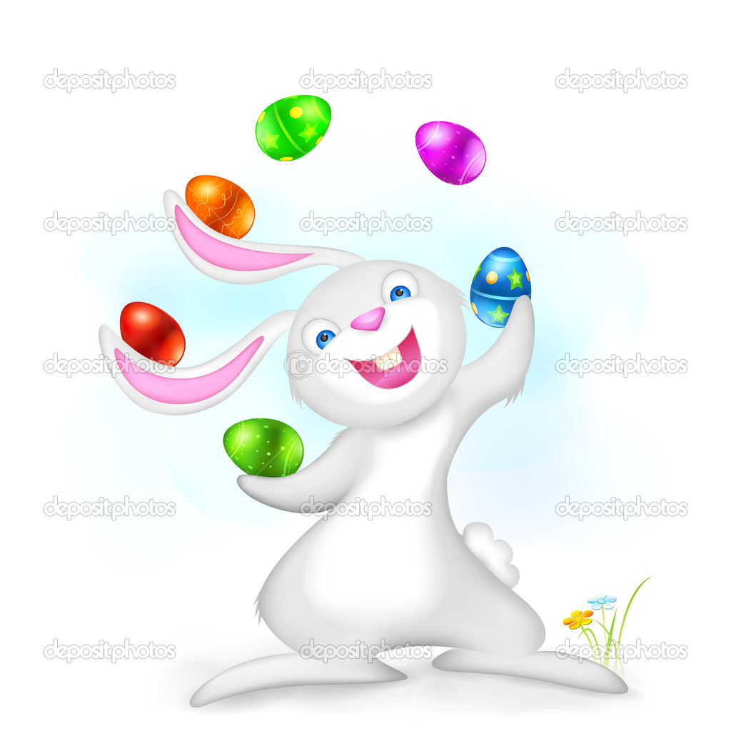 Juggling Easter Bunny Stock Vector by ©vectomart 22264595