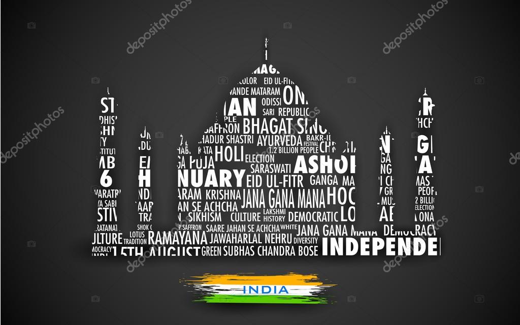 Typography Taj Mahal Stock Vector by ©vectomart 29800829