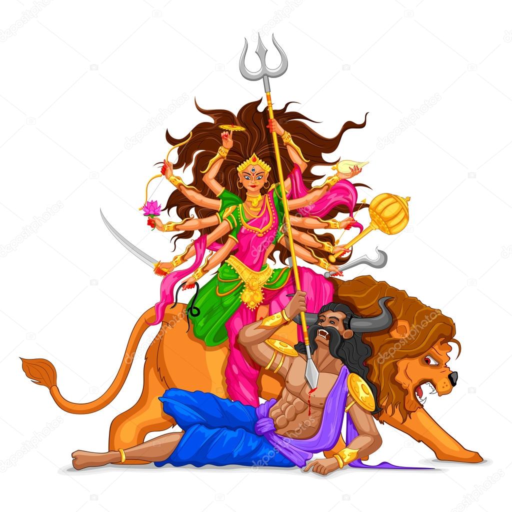 Happy Dussehra with goddess Durga Stock Vector Image by ©vectomart ...