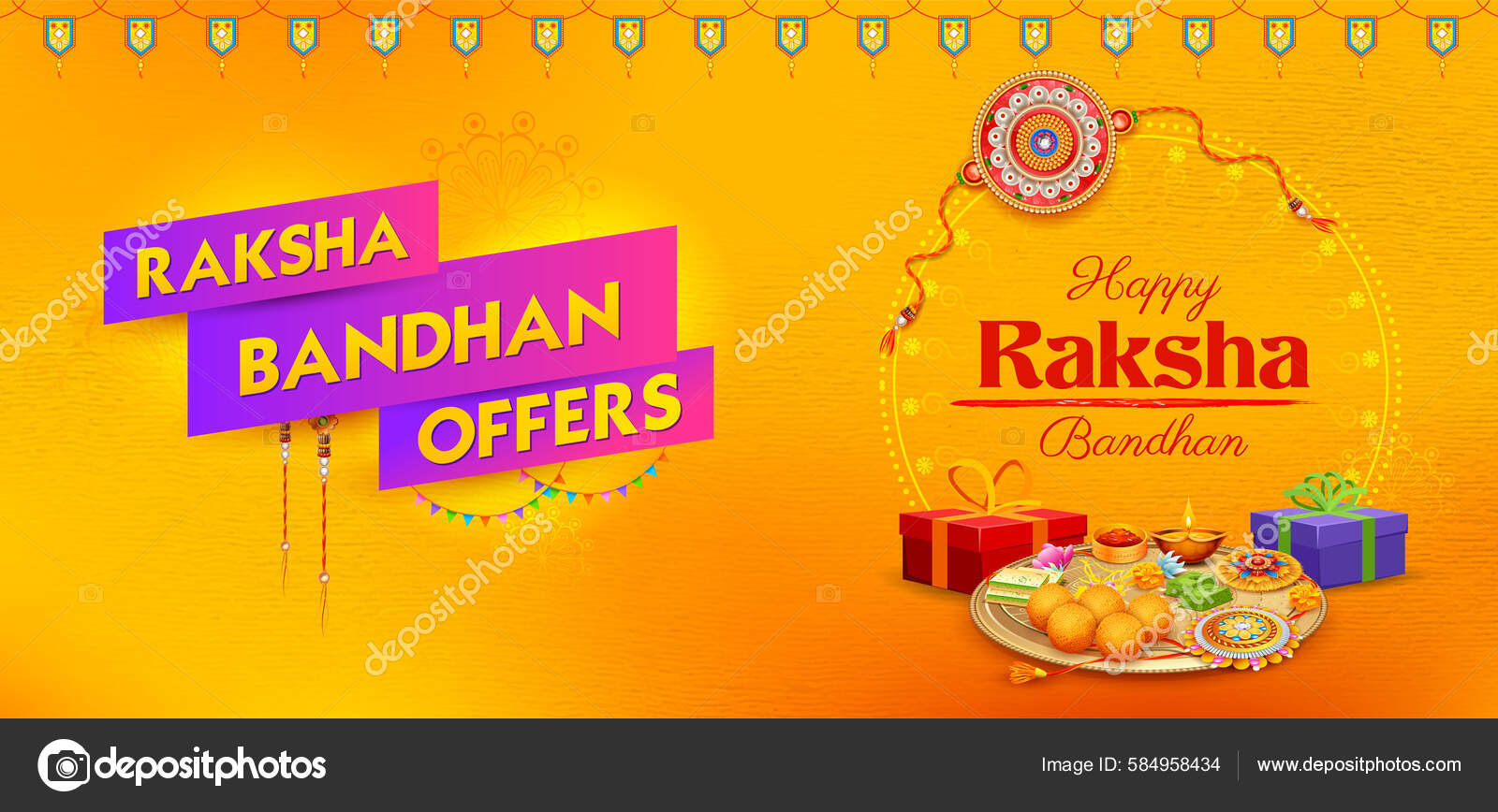 Illustration Greeting Card Template Banner Sales Promotion ...