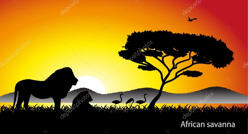 Paisaje de sabana africana Vector de stock #44628273 de ©matc