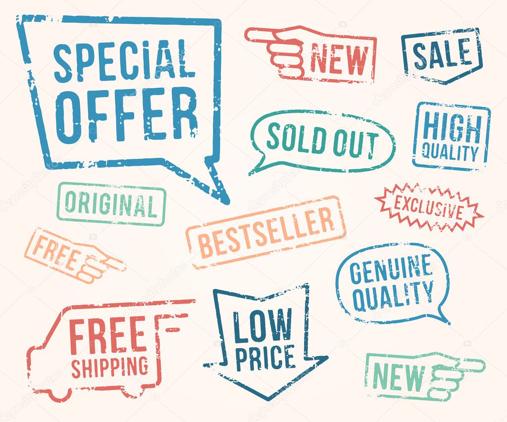 Vector Set Rubber Stamps — Stock Vector © Hauvi 48568427