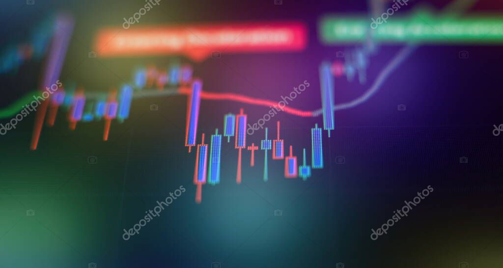 Análisis de mercado. Gráficos de barras, diagramas, cifras financieras ...