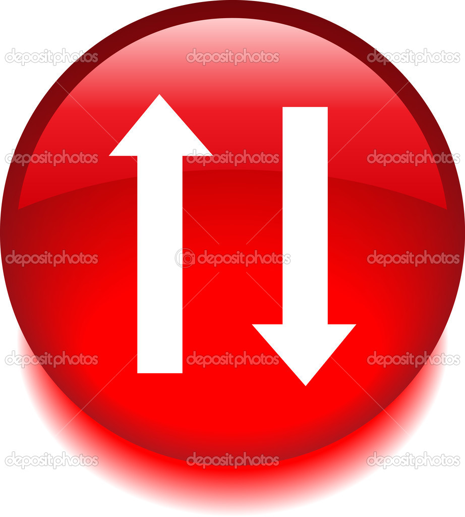 Round vector icon with two opposing arrows — Stock Vector ...