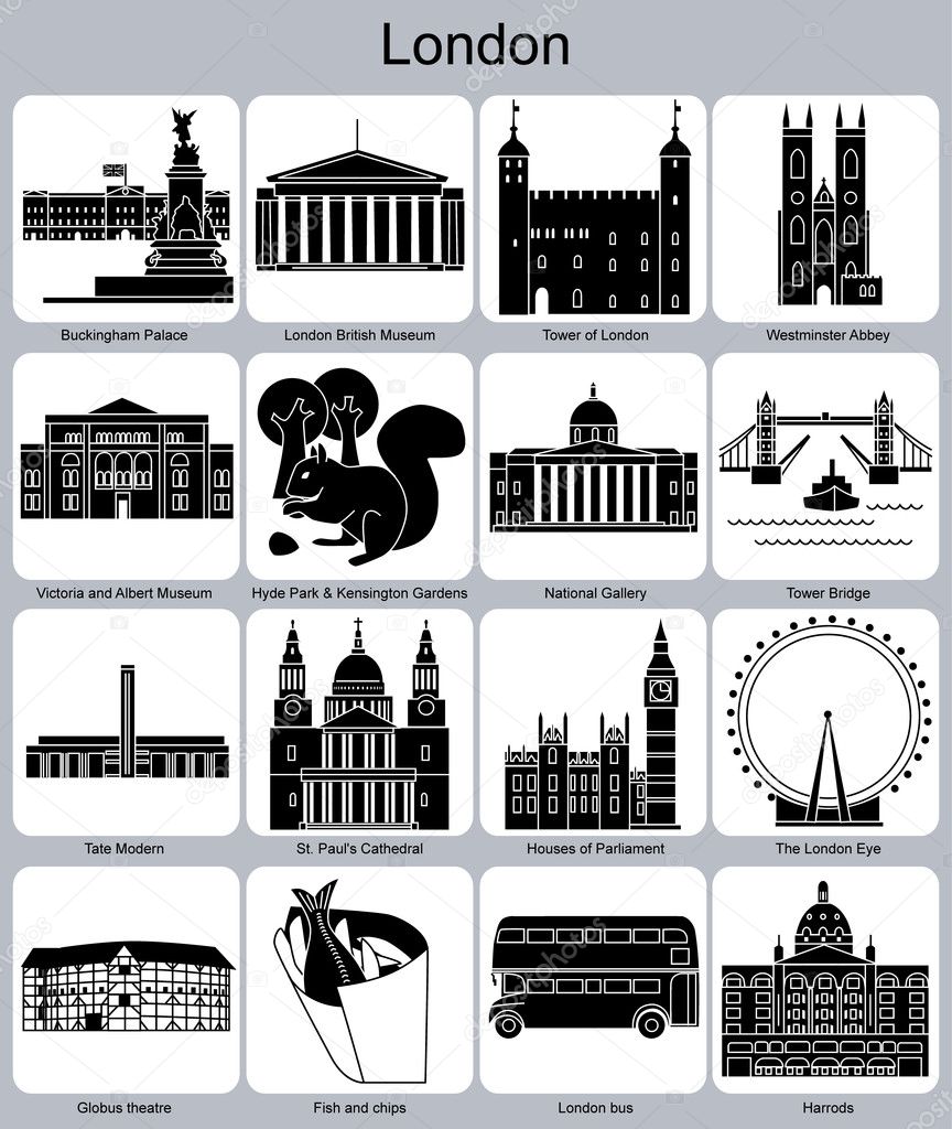 Landmarks of London — Stock Vector © artefy #35808429