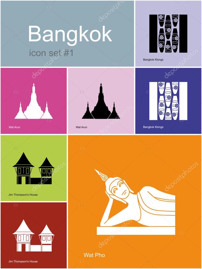 Icons of Bangkok — Stock Vector © artefy #51308529