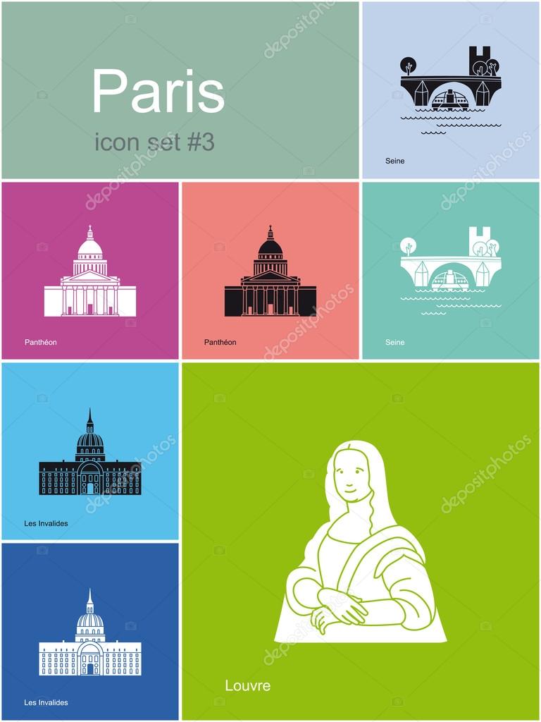 Icons of Paris — Stock Vector © artefy #51308823