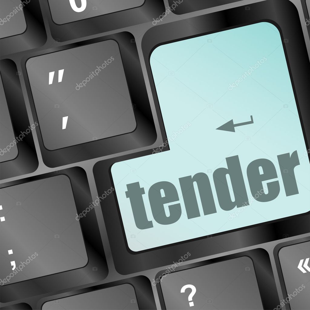 Computer keyboard with tender word on enter button — Stock Photo ...