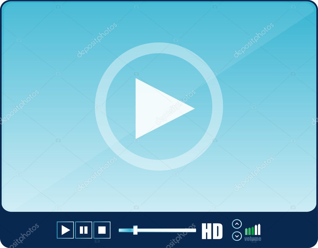 Blue video player for web — Stock Photo © fotoscool #23005332
