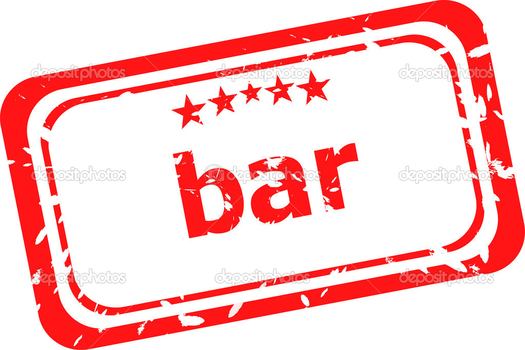 Bar word on red rubber grunge stamp — Stock Photo © fotoscool #35227501