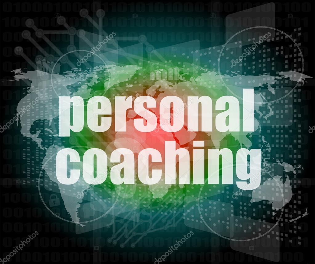 Word personal coaching on digital screen 3d, business concept Stock ...