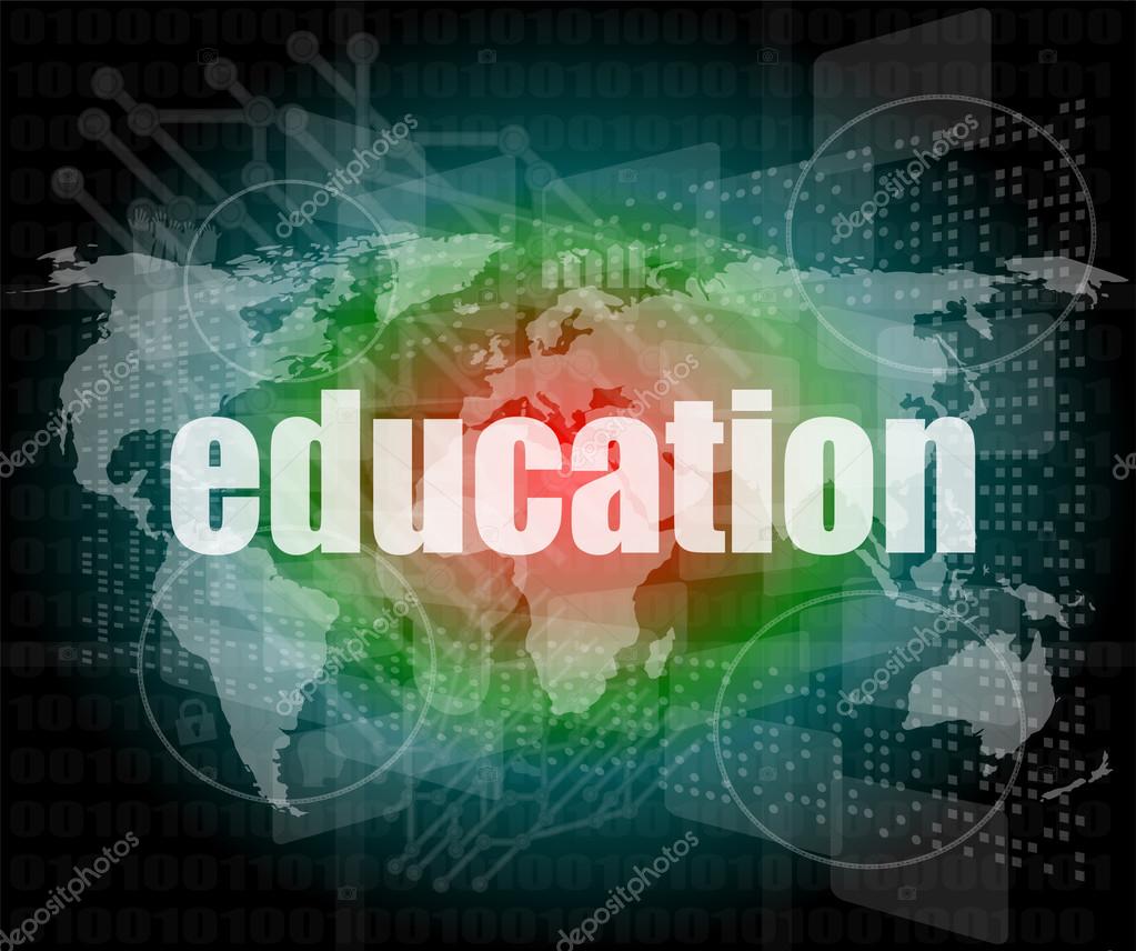 Word education on digital touch screen - learn concept — Stock Photo ...