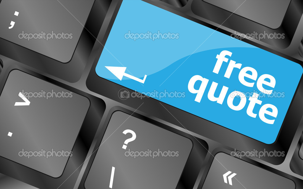 Keyboard with free quote button, business concept — Stock Photo ...