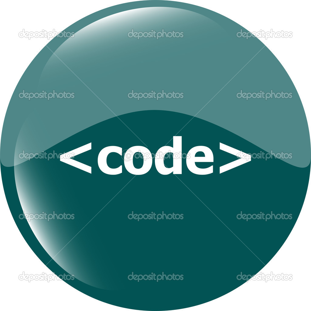 Code sign icon. Programming language symbol. Circles buttons — Stock ...