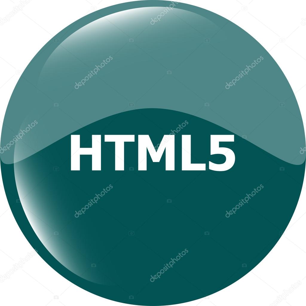 Html 5 sign icon. Programming language symbol. Circles buttons — Stock ...