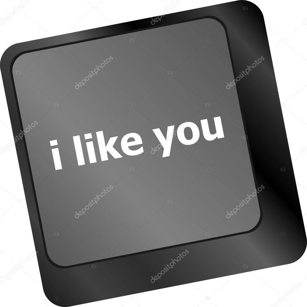 Button keypad keyboard key with i like you words — Stock Photo ...