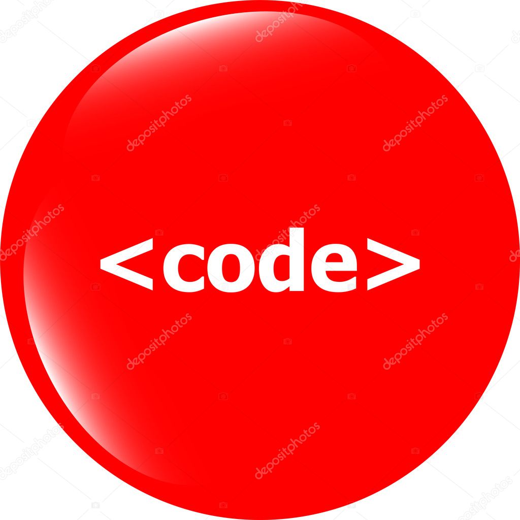 Icône de signe de code. Symbole langage de programmation. Cercles ...