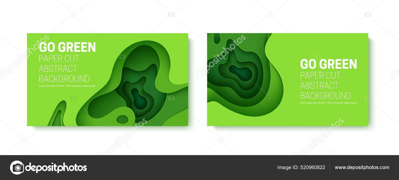 Go green abstract background in paper cut style. 3d layout wallpaper ...