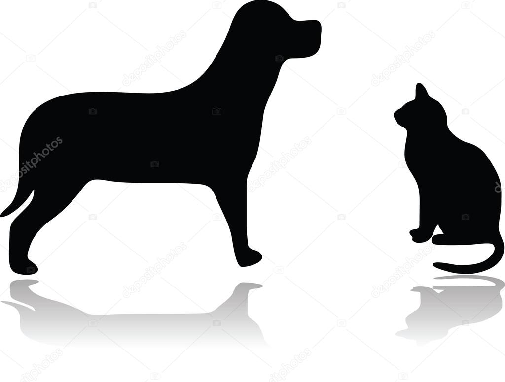 Perro y gato negro Vector de stock #12804020 de ©humpkin