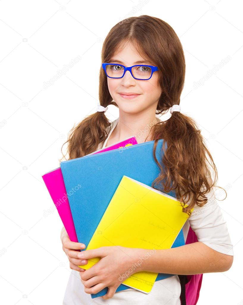 Happy school girl Stock Photo by ©Anna_Om 51791207