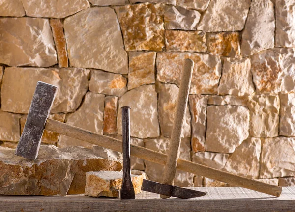 Hammer tools of stonecutter masonry work — Stock Photo © lunamarina ...