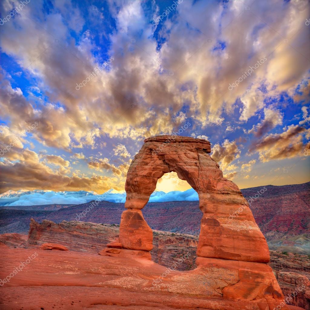 Arches National Park Delicate Arch in Utah USA — Stock Photo ... Arches National Park Delicate Arch in Utah USA — Stock Photo ...