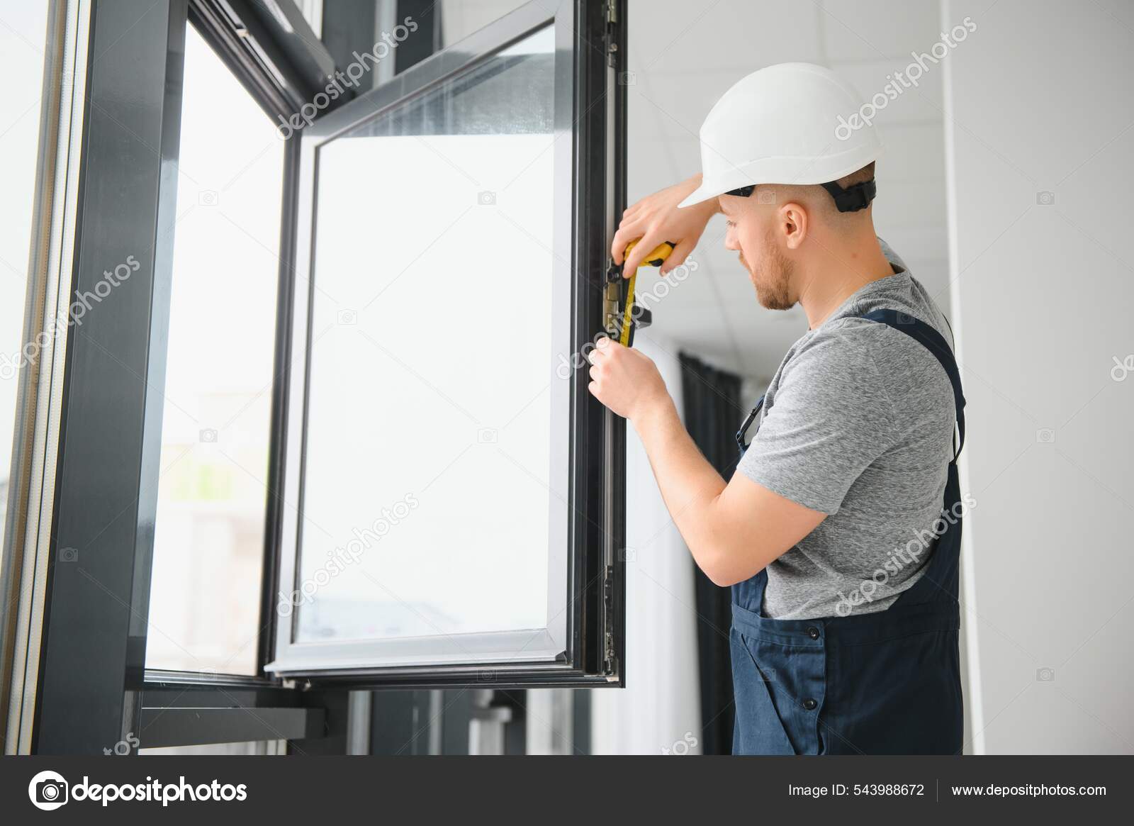 Construction Worker Installing Window House Stock Photo by ©fotosedrik ...