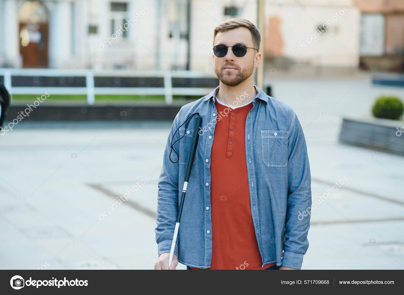 Handsome Blind Man Walks City Stock Photo by ©fotosedrik 571709668