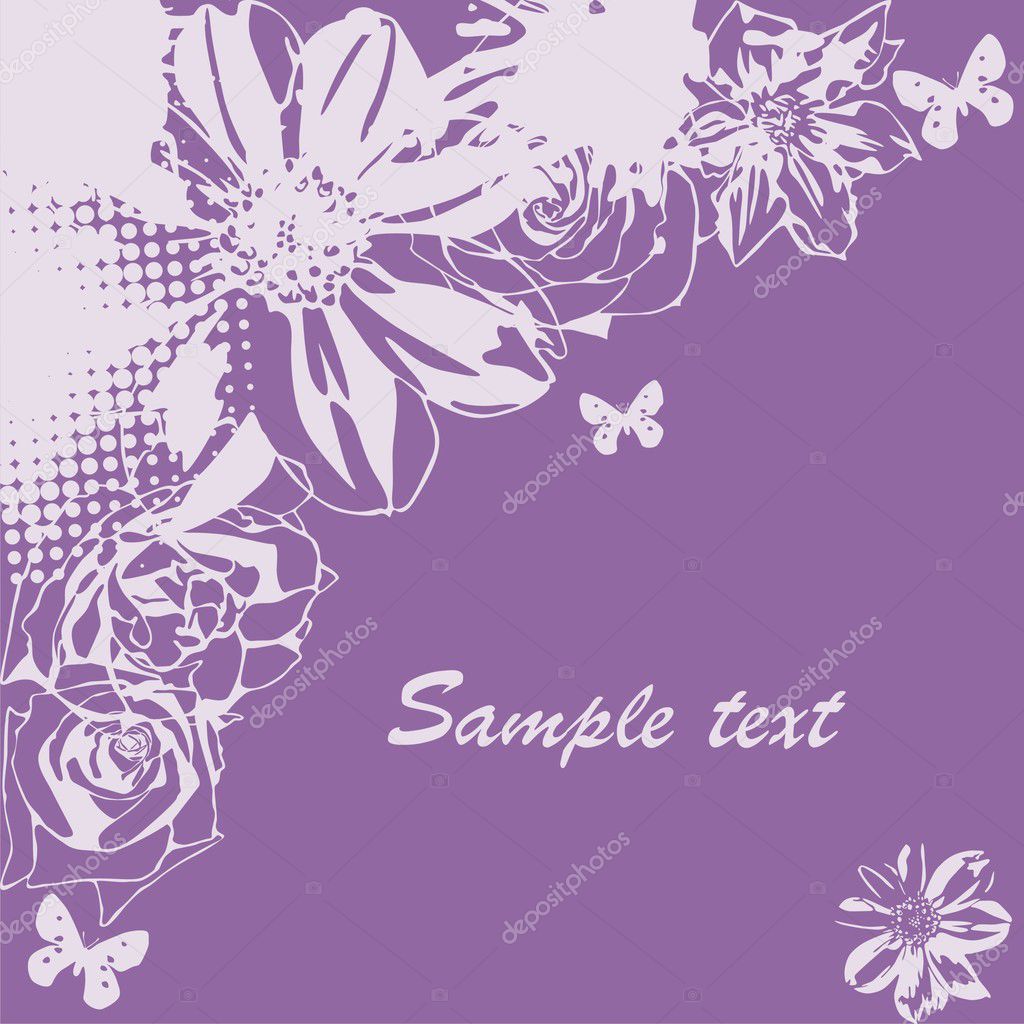 Floral vector postcard Stock Vector Image by ©aleksandra_a #22003043