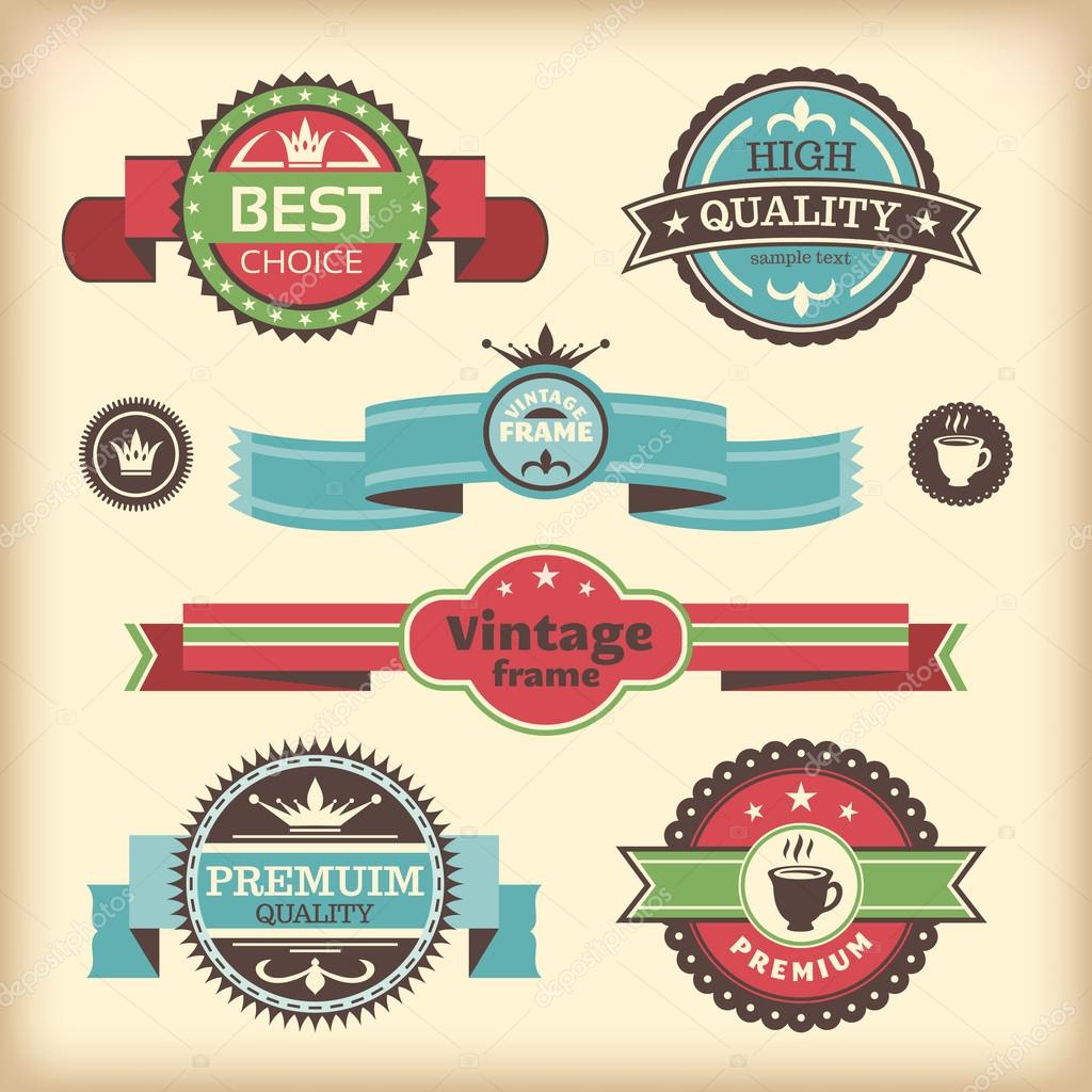 Set of retro labels — Stock Vector © tiax #12457056