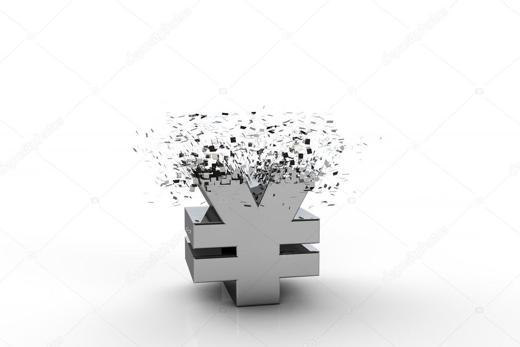 3D yen currency symbol exploding Stock Photo by ©sam741002 27221663